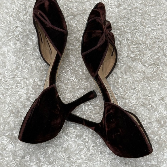 Manolo Blahnik | Shoes | Manolo Blahnik Wine Open Toed Dorsay | Poshmark